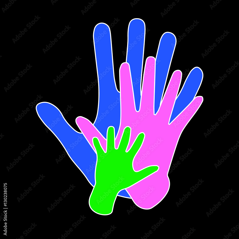 vector color hand handprint human print symbol Stock Vector | Adobe Stock