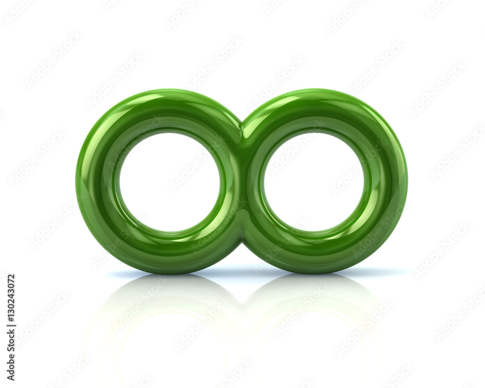 Green infinity symbol 3d rendering Stock Illustration | Adobe Stock