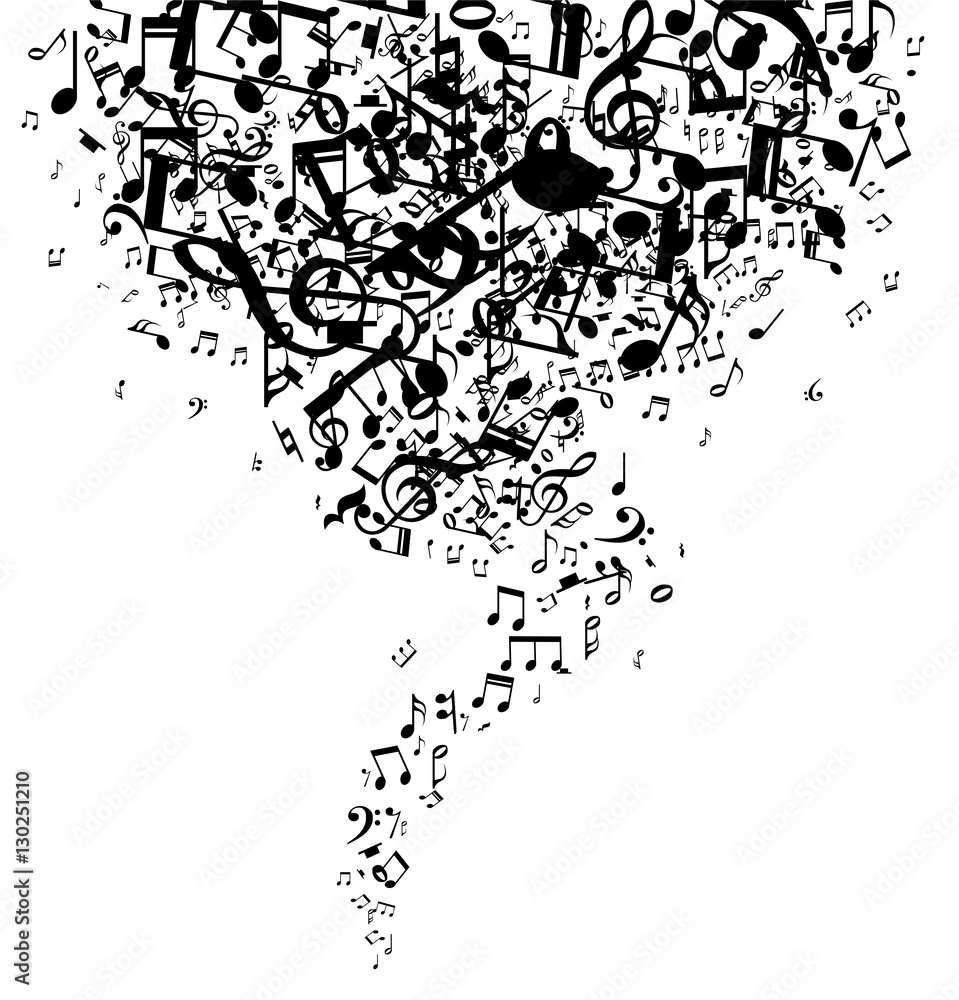 Music notes background vector Stock Vector | Adobe Stock