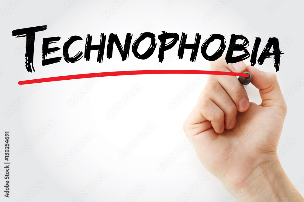 Hand writing Technophobia with marker, concept background Stock Photo ...
