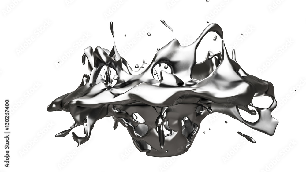 Isolated splash of molten metal on a white background. Stock ...