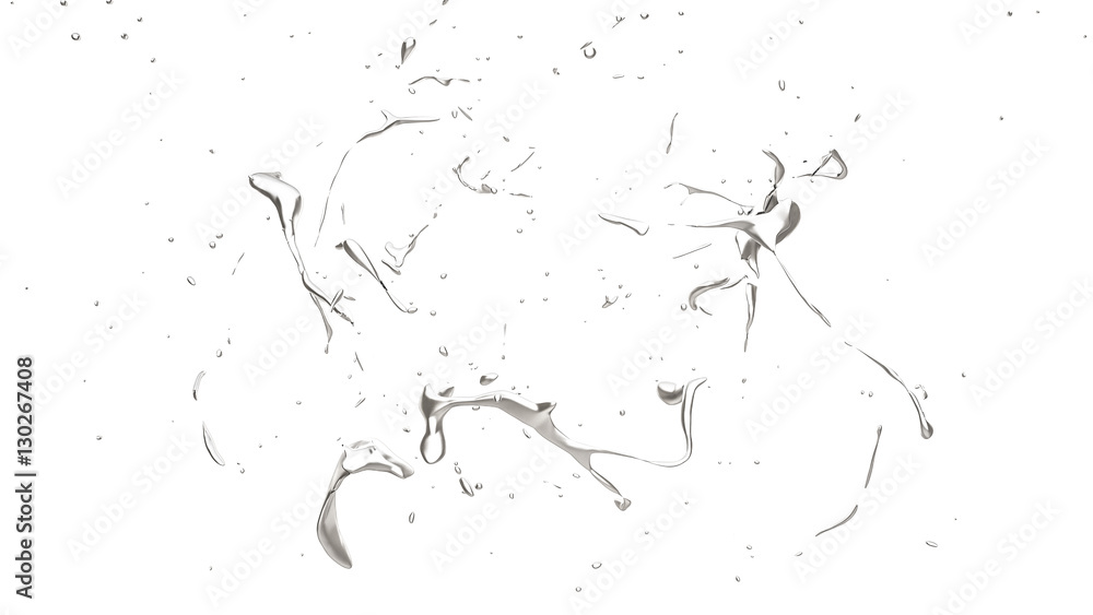 Isolated splash of molten metal on a white background. Stock ...