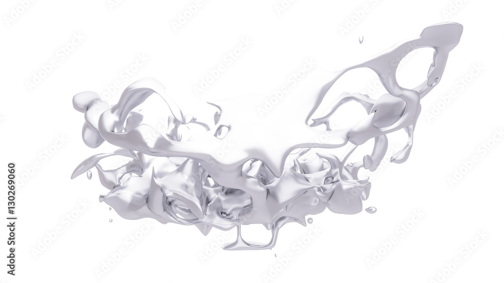 Isolated splash of molten metal on a white background. 3d illust Stock ...