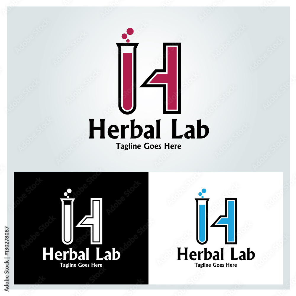 Herbal lab logo design template ,Lab logo design concept ,Vector ...
