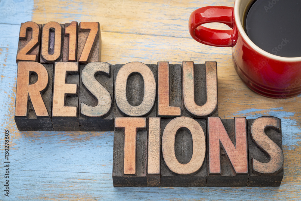 2017 resolutions word abstract in wood type | Uwalls.co.uk