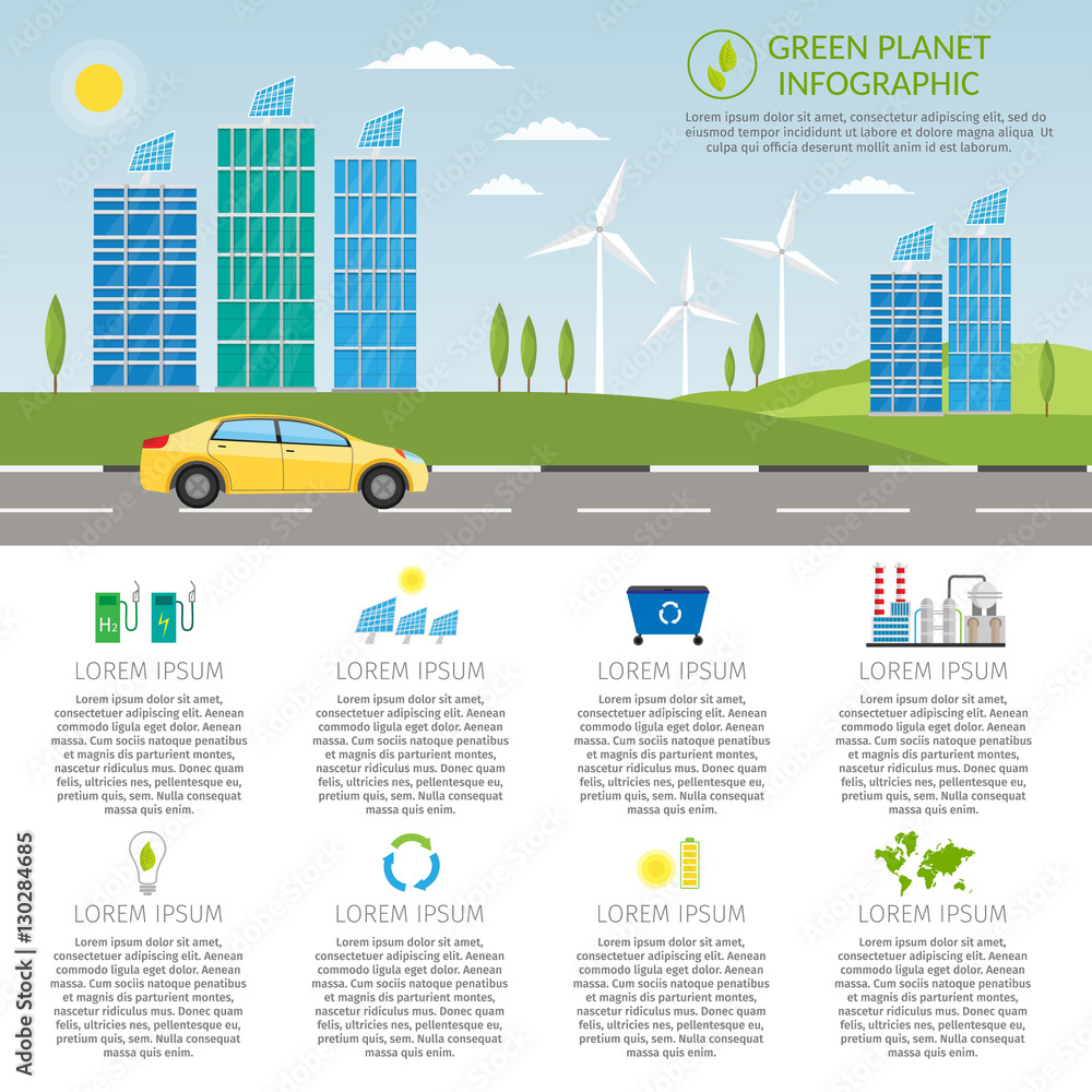 Ecology bike infographic vector elements illustration and environmental ...