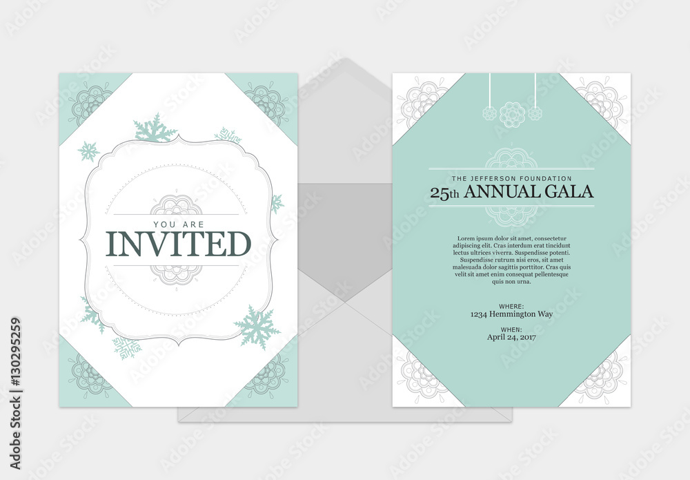 Invitation with Instructions Stock Template | Adobe Stock
