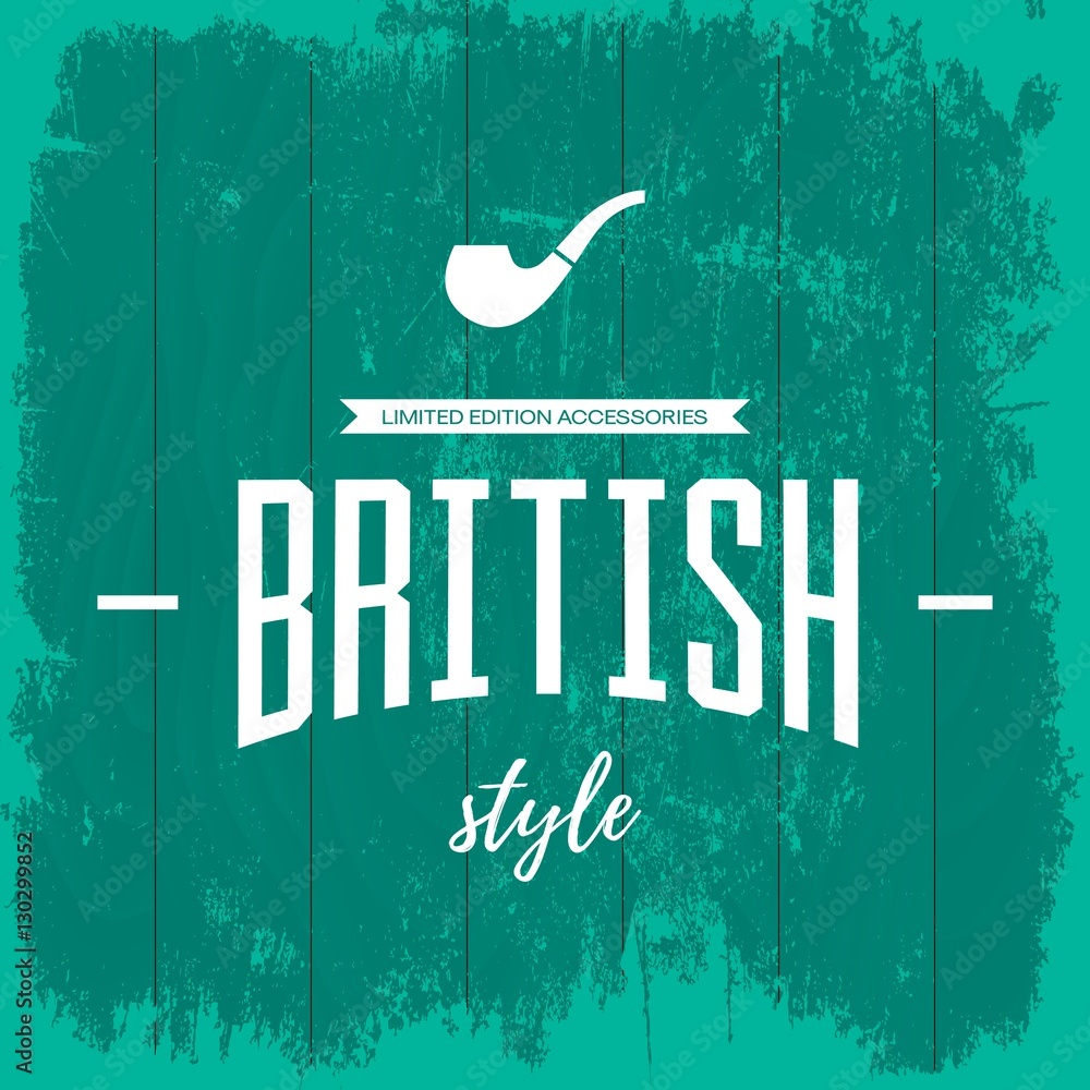 Vintage british style logo concept isolated Stock Vector | Adobe Stock