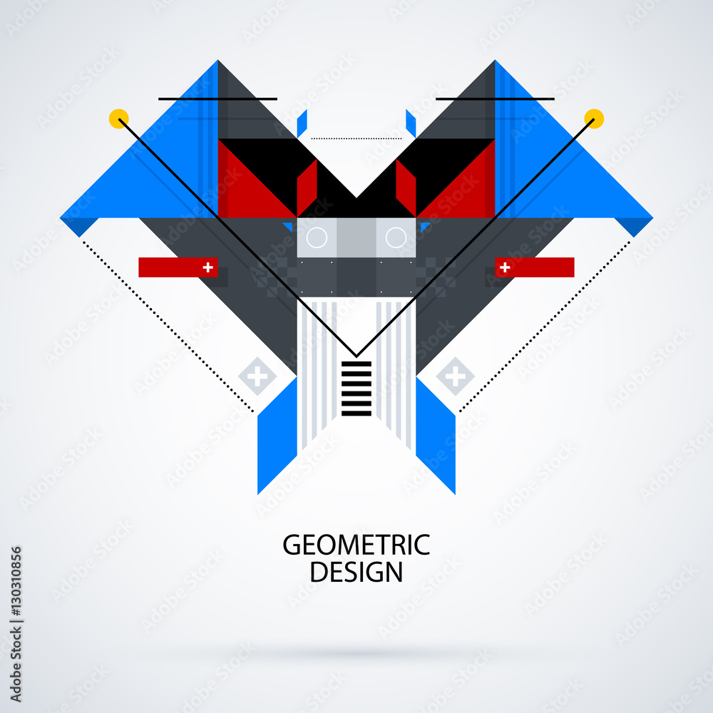 Abstract symmetric design made of geometric shapes. Useful as print ...