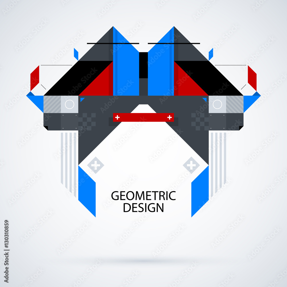 Abstract symmetric design made of geometric shapes. Useful as print ...