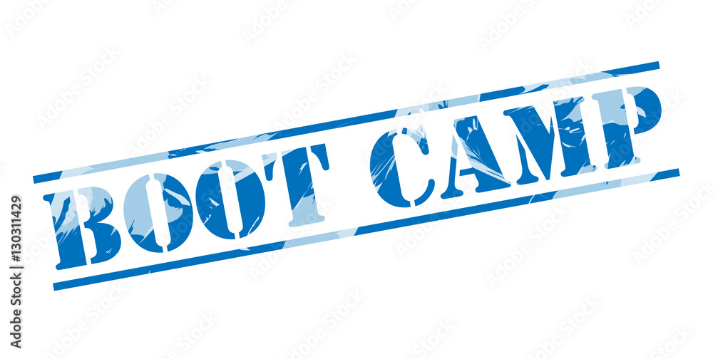 boot camp blue stamp on white background Stock Illustration | Adobe Stock