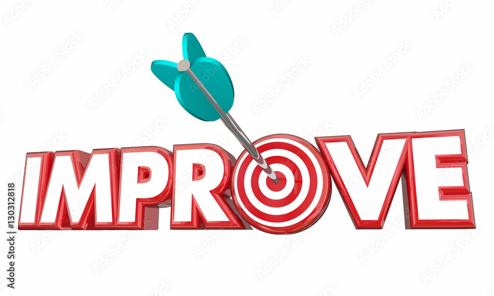 Improve Arrow Bullseye Better Results Word 3d Illustration Stock ...