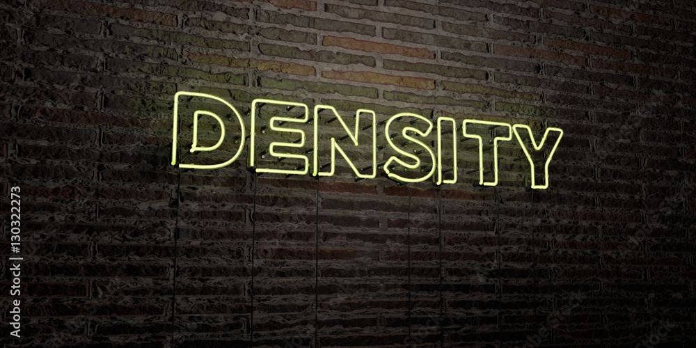 DENSITY -Realistic Neon Sign on Brick Wall background - 3D rendered ...