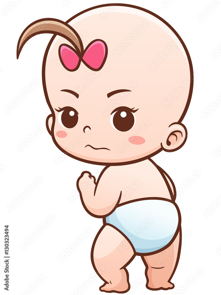 Vector Illustration of Cartoon Cute Baby Stock Vector | Adobe Stock