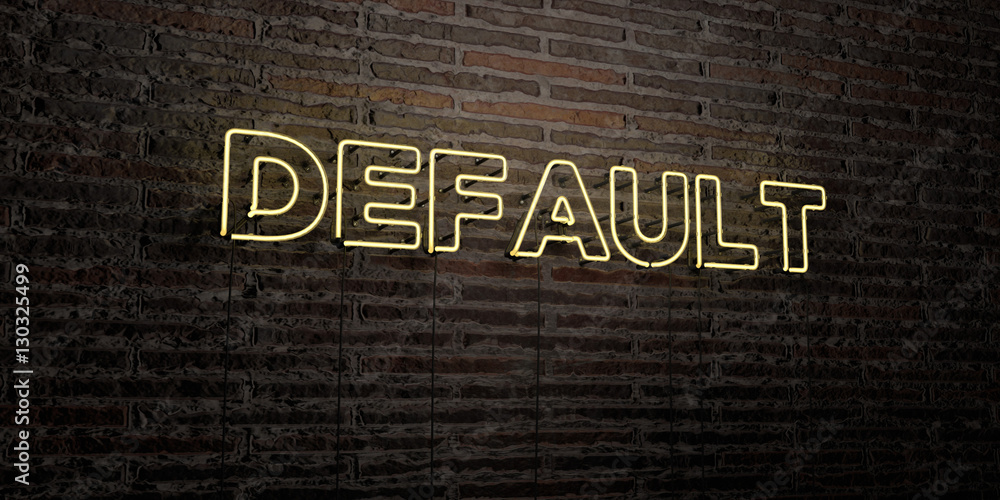DEFAULT -Realistic Neon Sign on Brick Wall background - 3D rendered ...