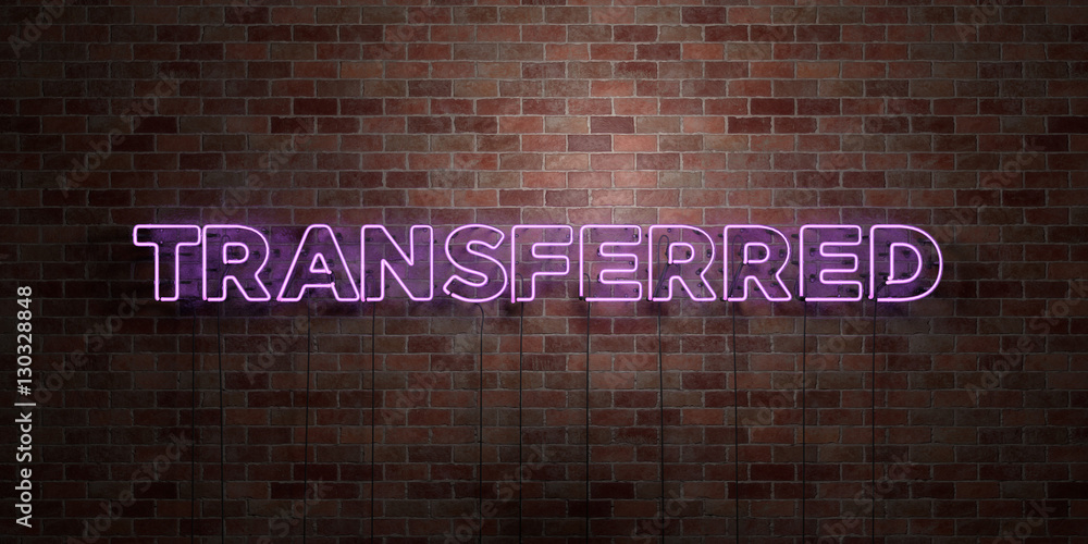 TRANSFERRED - fluorescent Neon tube Sign on brickwork - Front view - 3D ...