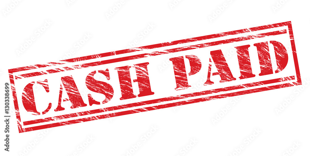 cash paid red stamp on white background Stock Illustration | Adobe Stock