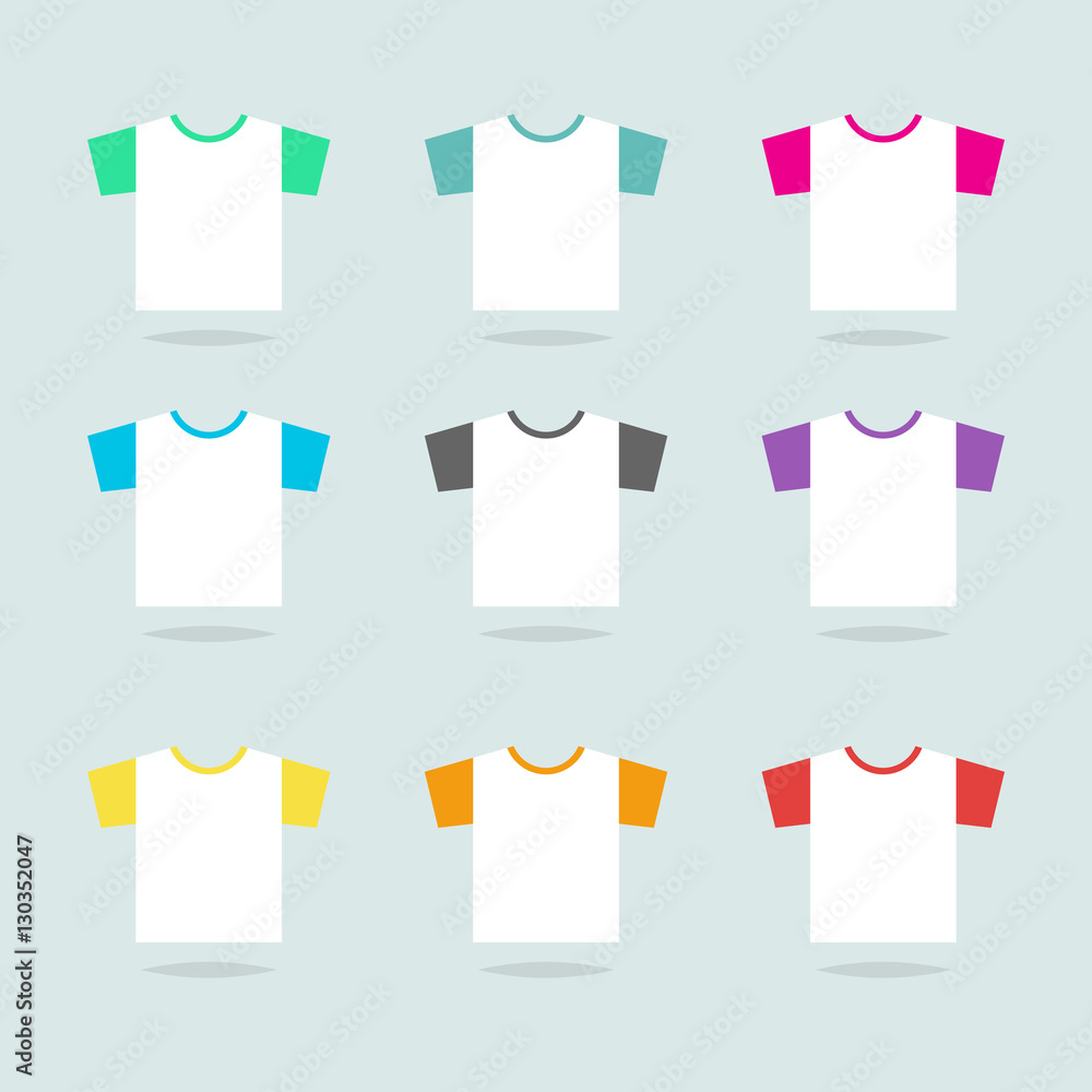 Colorful t-shirt vector isolated Stock Vector | Adobe Stock