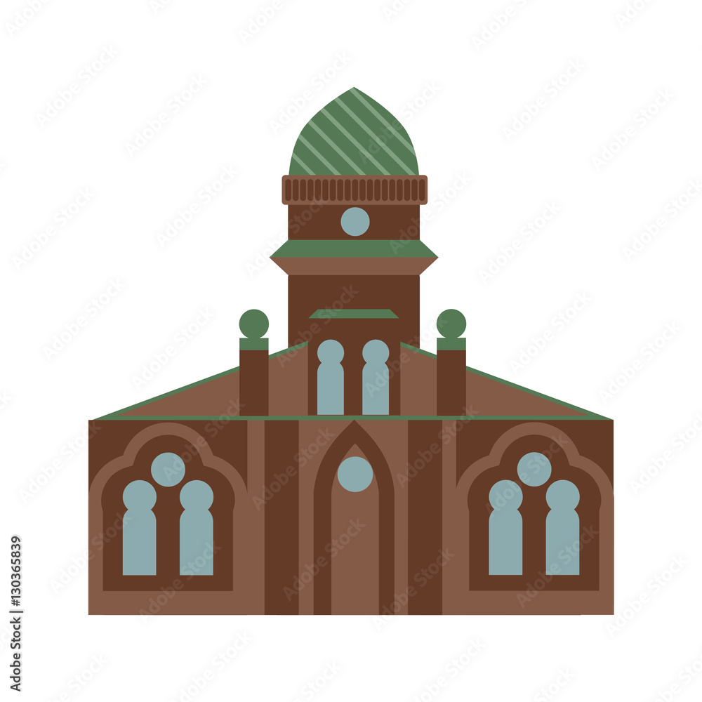 Isolated jewish synagogue on white background. Israel architecture and ...