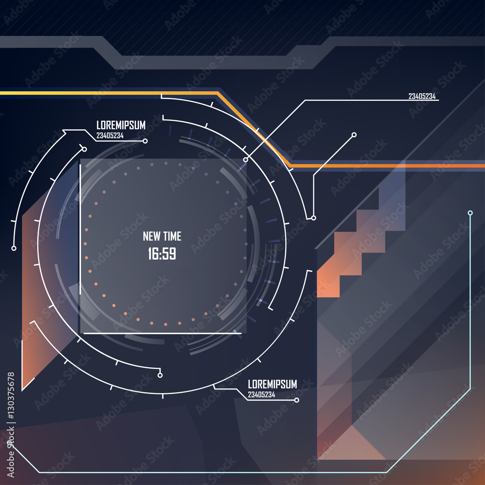 Motion Template for design - abstract HUD screensaver video. Futuristic ...