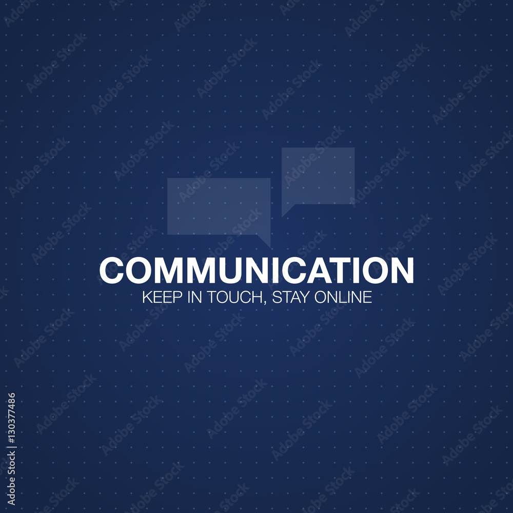 Communication concept in HUD style. The word "communication" HUD design ...