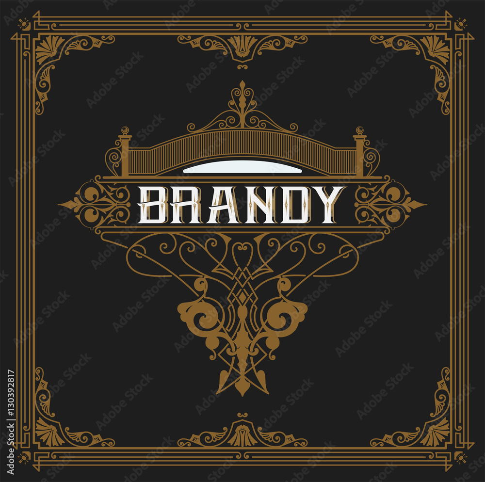 Old label design for Brandy and Wine label, Restaurant banner, Stock ...