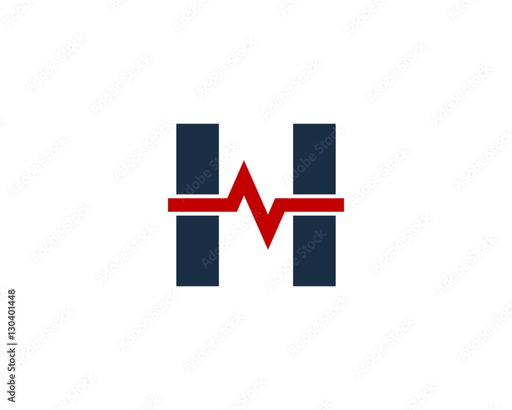 Letter H Wave Signal Logo Design Element Stock Vector | Adobe Stock