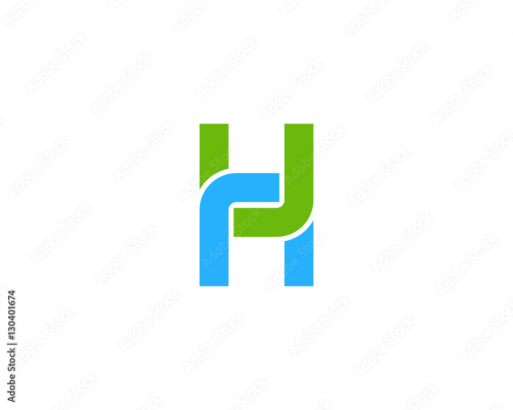 Letter H Link Connect Logo Design Element Stock Vector | Adobe Stock