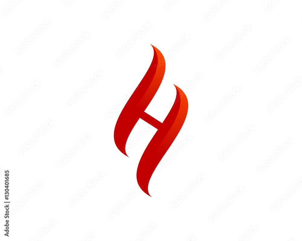 Letter H Hot Fire Logo Design Element Stock Vector | Adobe Stock