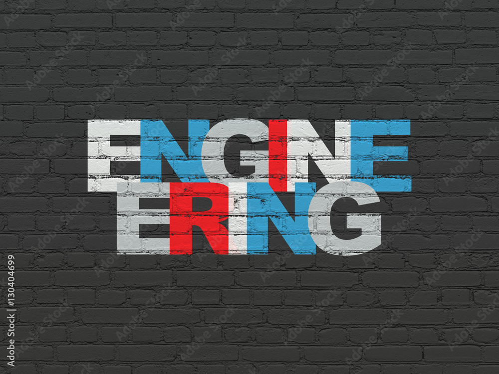Science concept: Engineering on wall background Stock Illustration ...