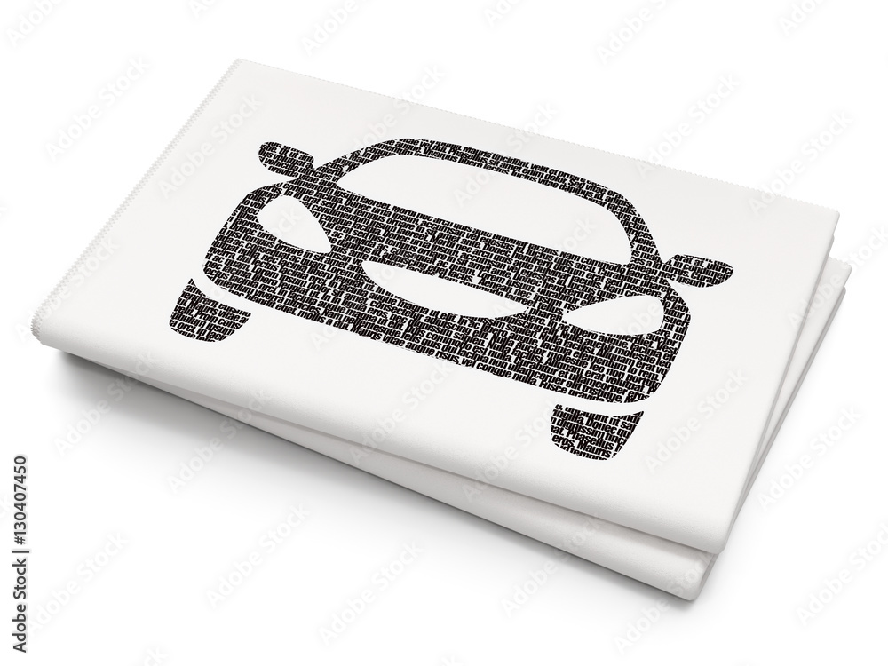 Travel concept: Car on Blank Newspaper background Stock Illustration ...