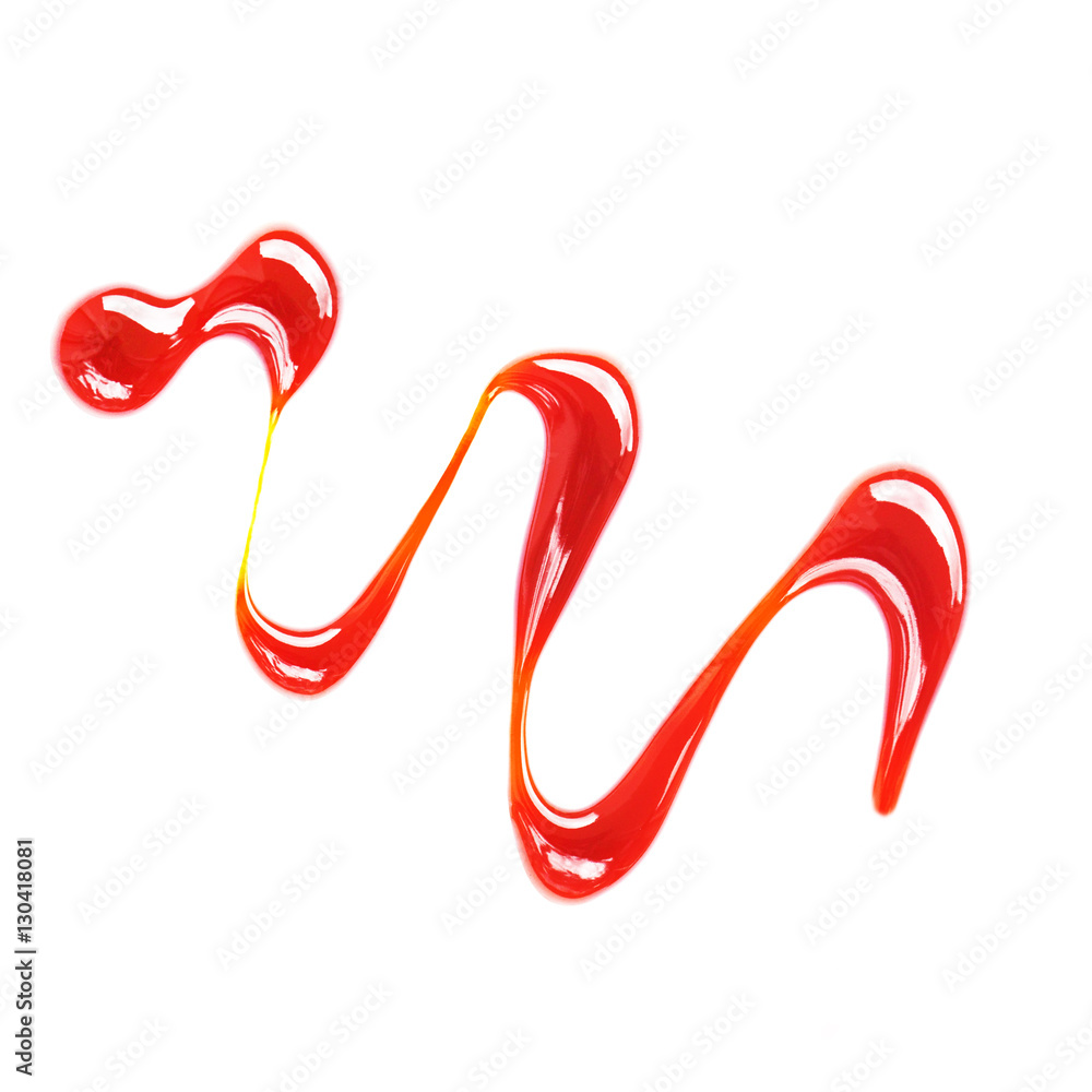 Red strawberry syrup isolated on white background Stock Photo | Adobe Stock