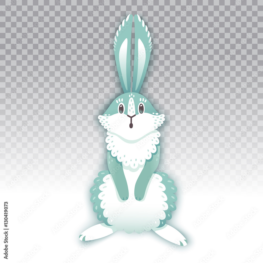 Surprised cartoon rabbit. Funny bunny. Cute hare. Vector illustration ...