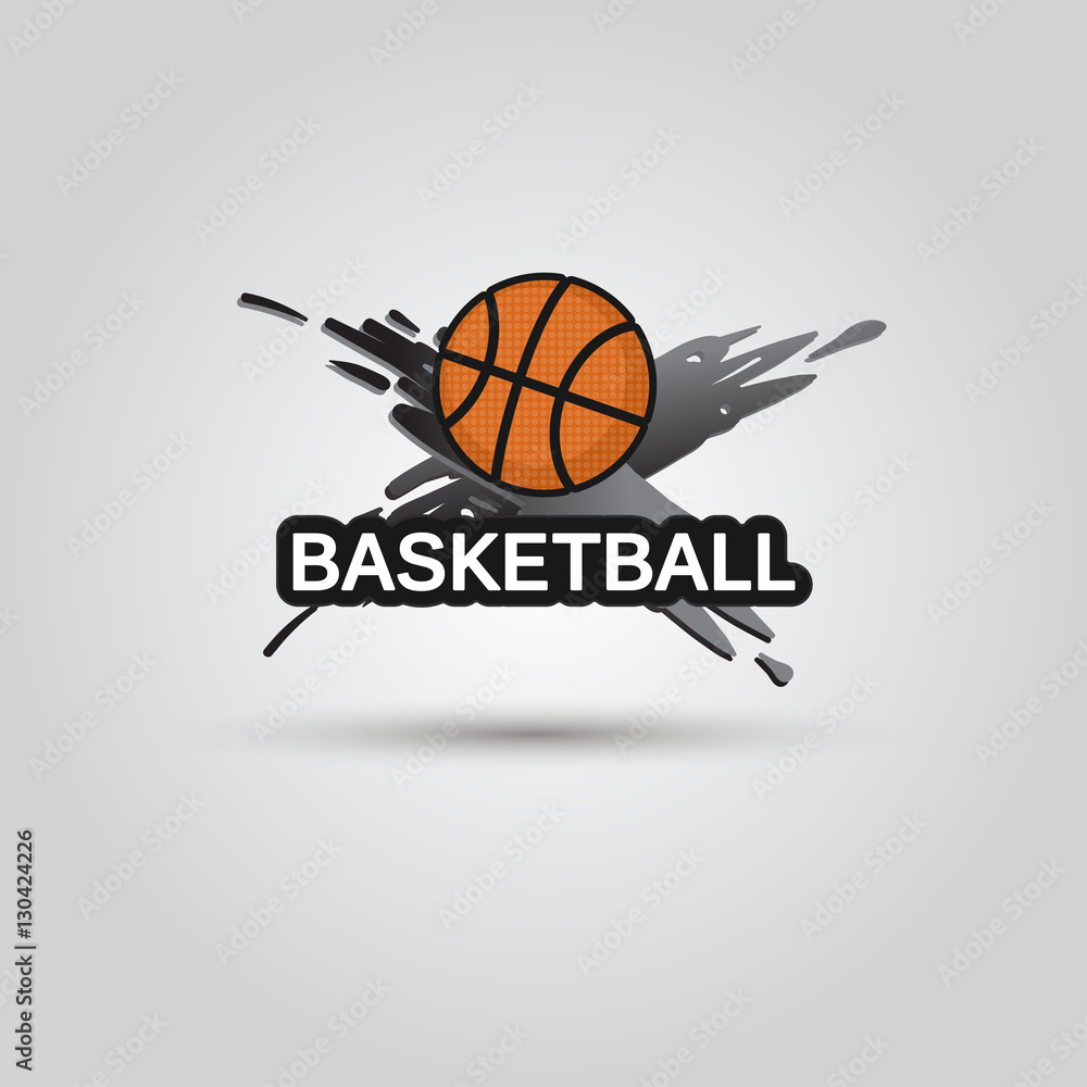 Ball symbol BasketBall Logo Badge. Sport emblem element Stock Vector ...
