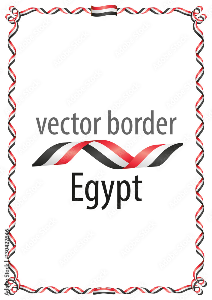 Frame and border of ribbon with the colors of the Egypt flag Stock ...