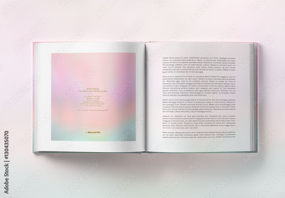 Open Square Book Mockup 1 Stock Template | Adobe Stock