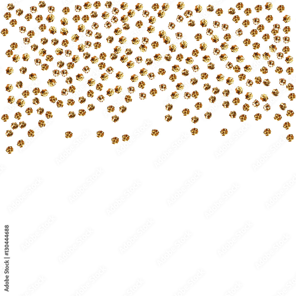 Gold dots isolated on white background. Confetti celebration, Falling ...