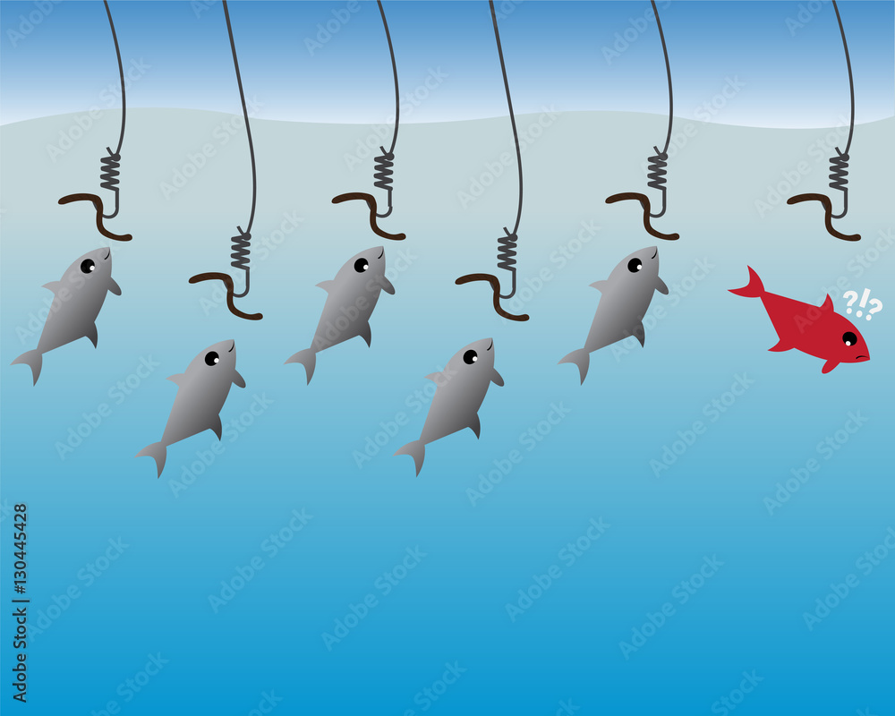 Different fish,think different Stock Vector | Adobe Stock