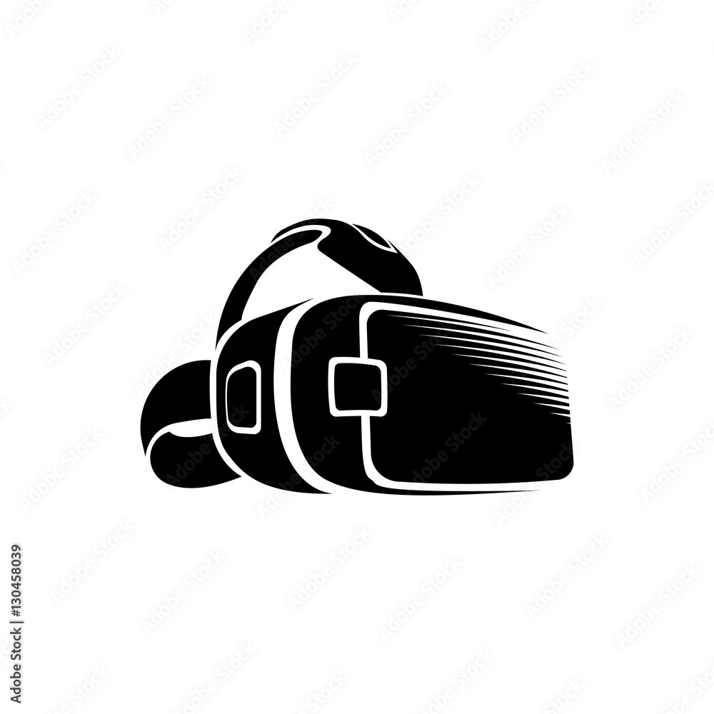 Isolated vr headset logotype on white background. Black color virtual ...