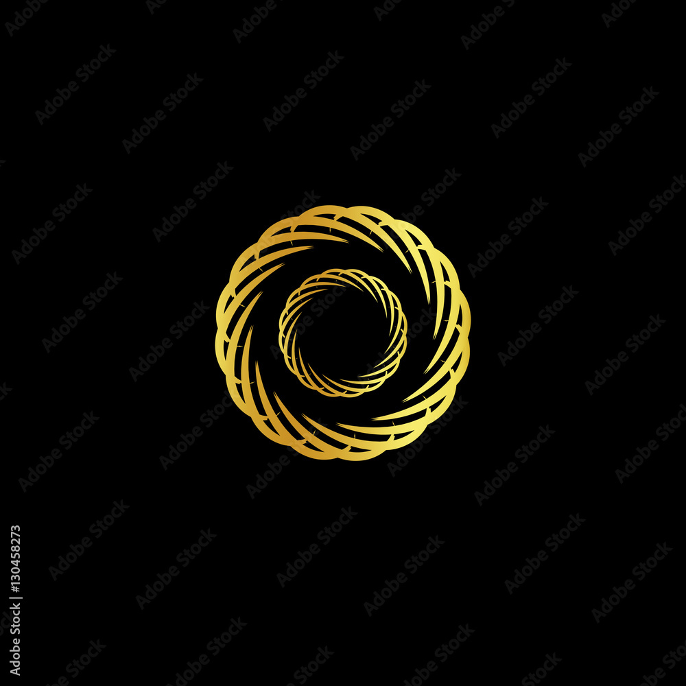 Isolated abstract round shape golden color logo. Circular logotype on ...