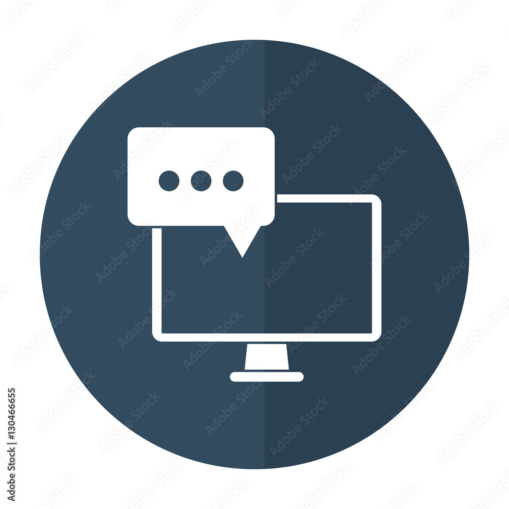 computer communication message bubble speak shadow vector illustration ...