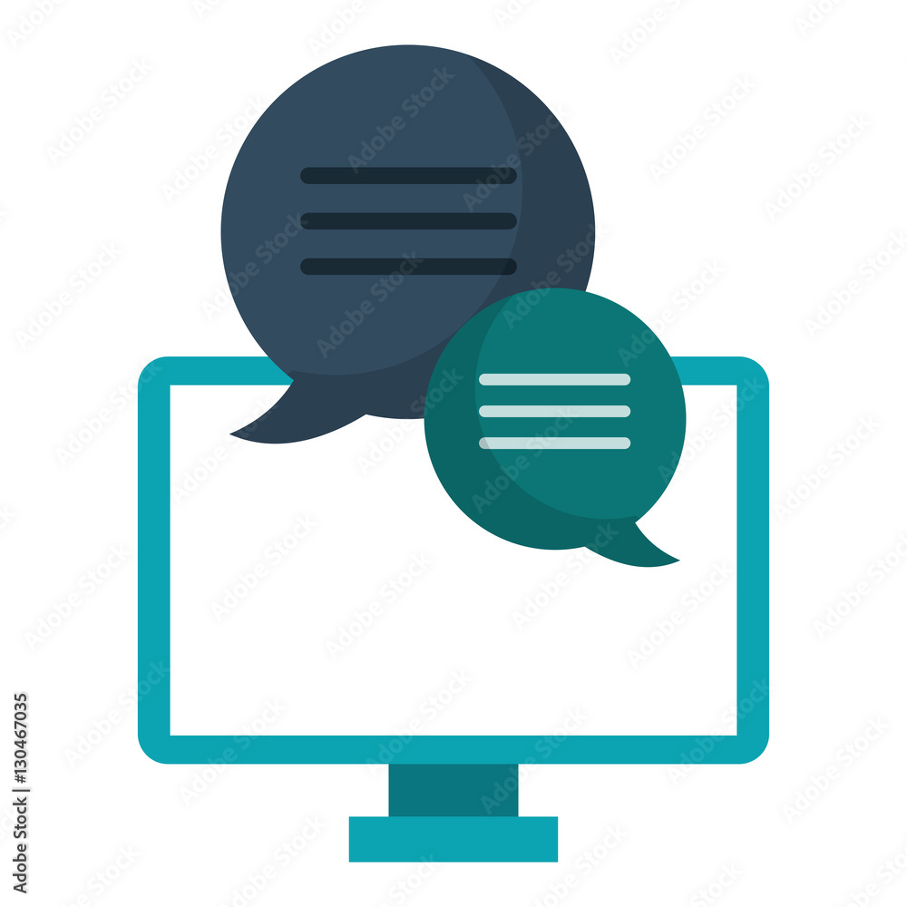 computer conversation communication bubble speech vector illustration ...