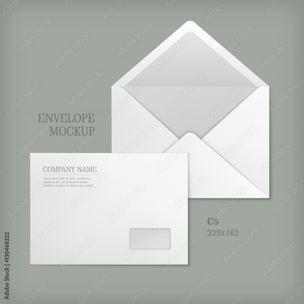 Mockup open and closed envelopes. Stock Vector | Adobe Stock