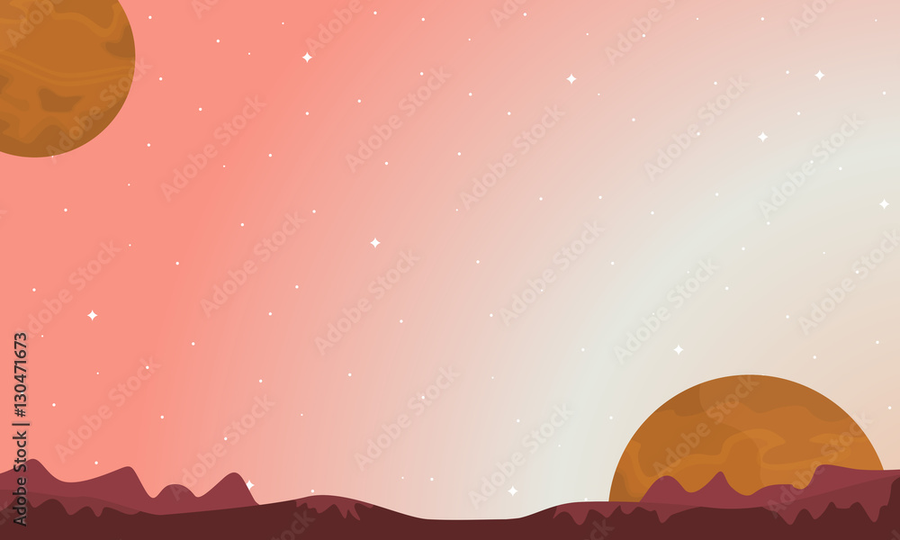 Vector illustration space background landscape Stock Vector | Adobe Stock