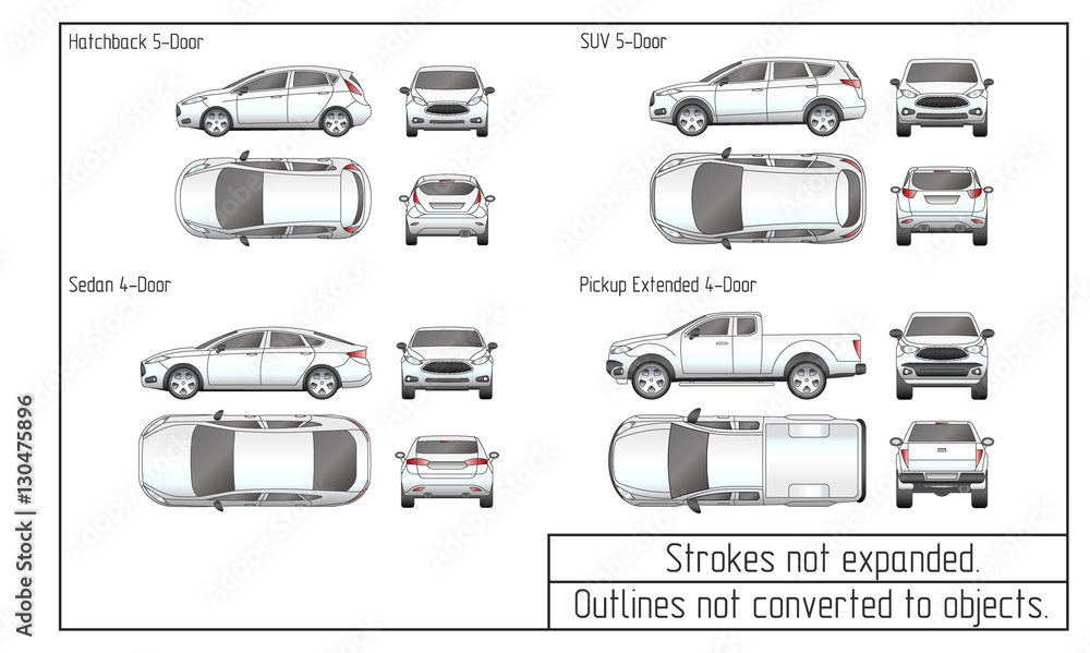 car drawing outlines not converted to objects Stock Vector | Adobe Stock