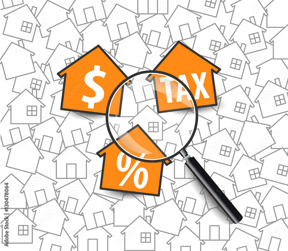 income tax background, tax returns with magnifying glass - vector eps10 ...