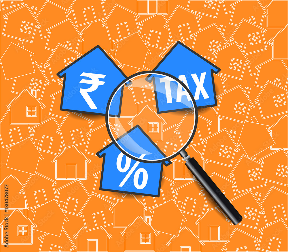 income tax background, tax returns with magnifying glass - vector eps10 ...