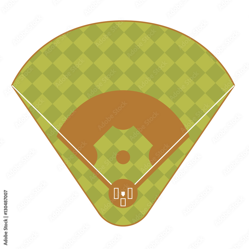 Baseball Game Field Top View. Vector Stock Vector | Adobe Stock