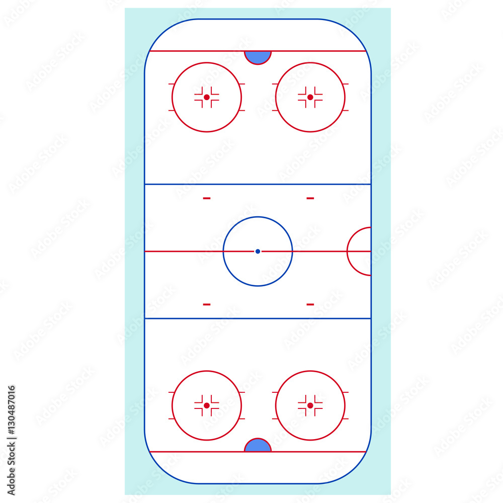 Ice Hockey Rink Top View. Vector Stock Vector | Adobe Stock