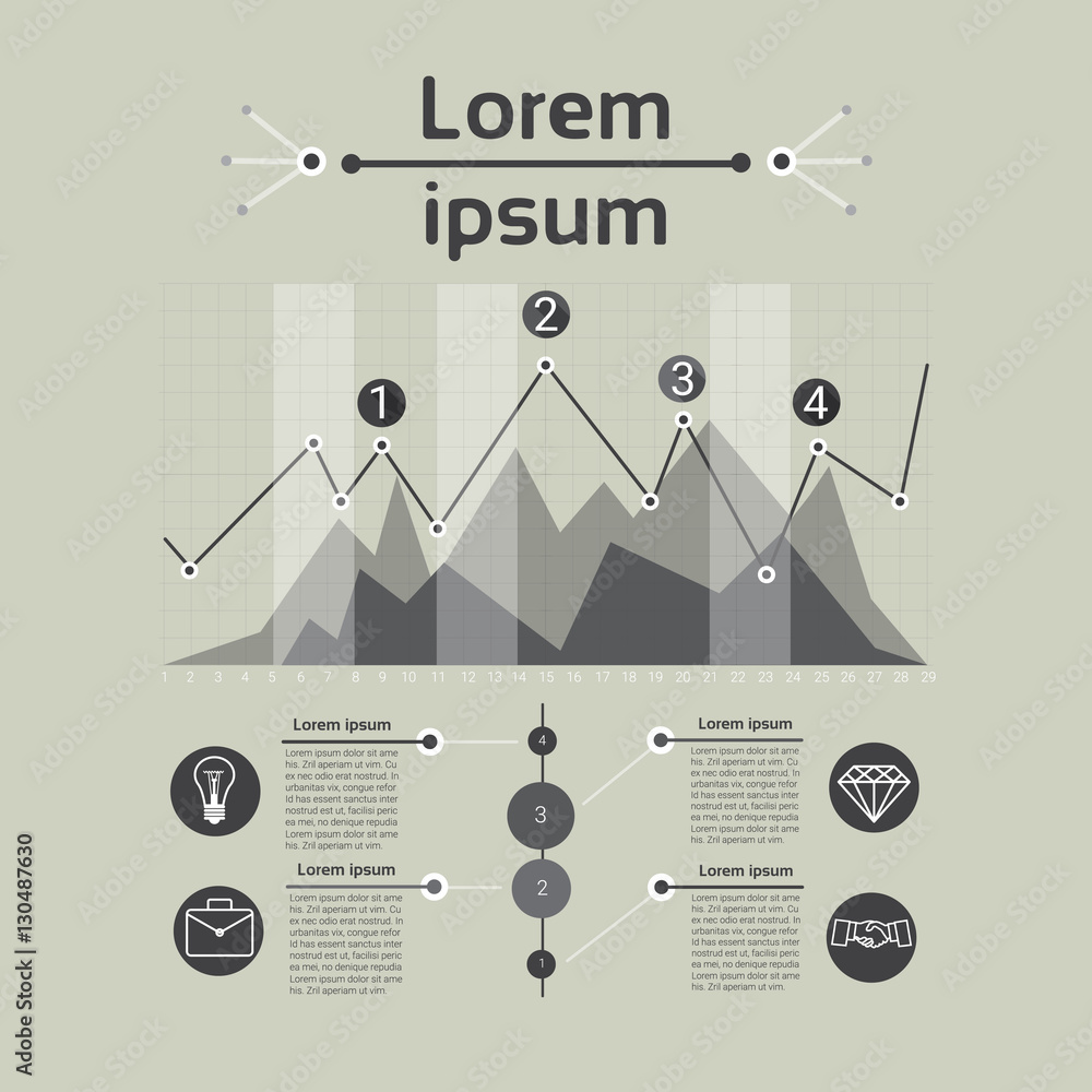 Graph Set Finance Diagram Infographic Icon Financial Business Chart ...